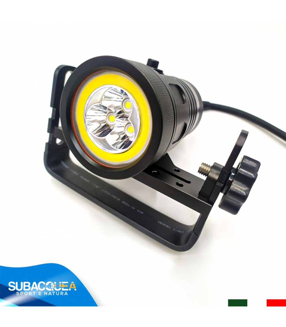 Torcia Subacquea Speleo S.S.N., Modello H03, 3 LED XHP35 + COB, 3000 ...