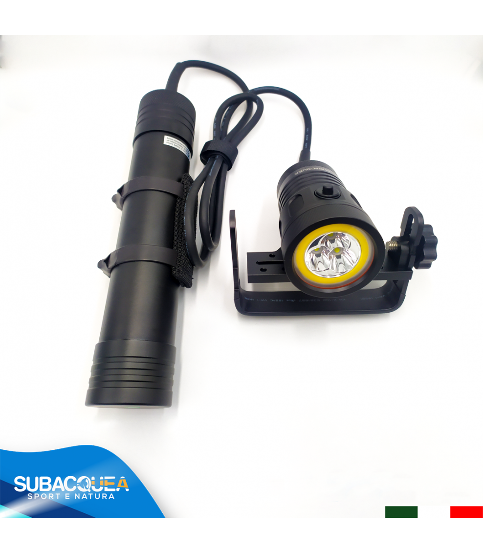Torcia Subacquea Speleo S.S.N., Modello H03, 3 LED XHP35 + COB, 3000 ...