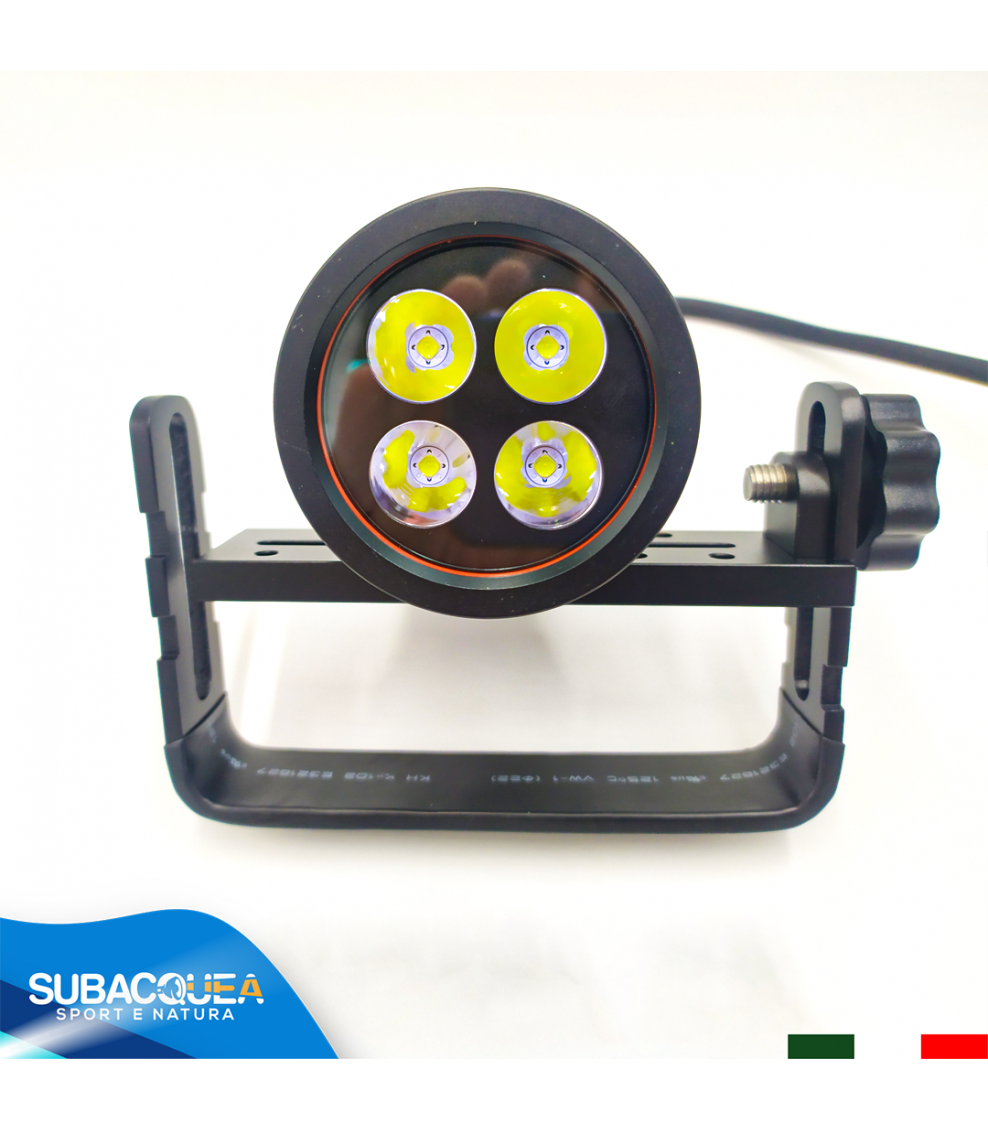 Torcia Subacquea Speleo S.S.N., Modello H02, 4 LED XHP35, 4500 Lm